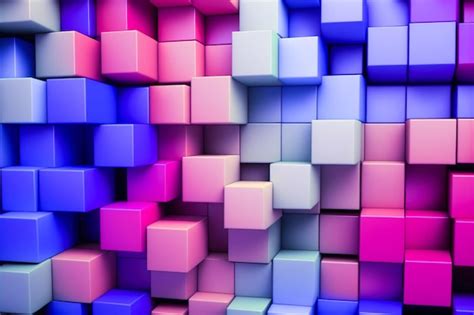 Premium Photo Abstract Background Of Cube Blocks Wall Stacking Design Neon Pastel Color