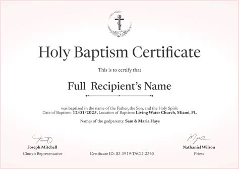 Editable Printable Christening Certificate Baptismal Certificate Free