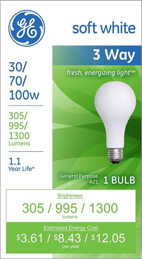 Ge Softwhite Light Bulb 3 Way 3070100 Watt Light Bulb 1 Ct Kroger