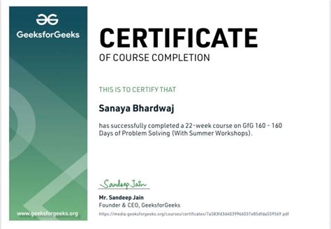 Geeksforgeeks Gfg160 Dsa Problemsolving Codingjourney Sanaya