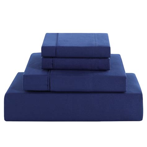 Ruikasi Blue Queen Sheet Set Soft Sheets For Queen Size Bed 4 Pieces