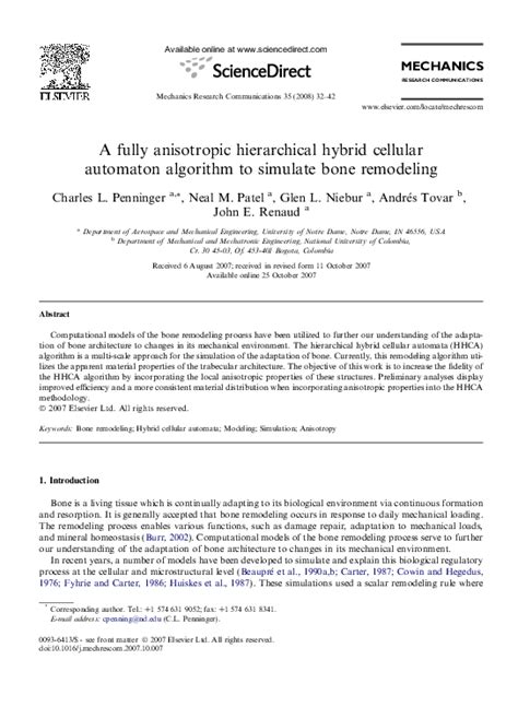Pdf A Fully Anisotropic Hierarchical Hybrid Cellular Automaton