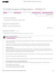 CS 3304 Discussion Unit 6 Pdf 10 13 21 8 16 PM CS 3304 AY2022 T1 Week 6 Discussion