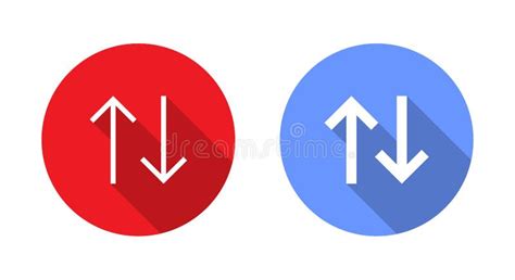 Arrows Sort Icon With Long Shadow Item Sorting Button Stock