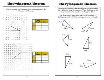 Pythagorean Theorem Discovery Activity Interactive Notebook Foldable