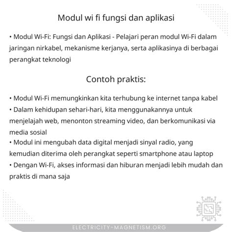 Modul Wi Fi Fungsi Dan Aplikasi Electricity Magnetism