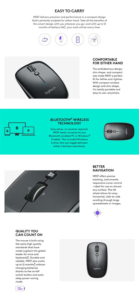 Logitech M557 Bt Mouse Grey 910 003960 Au