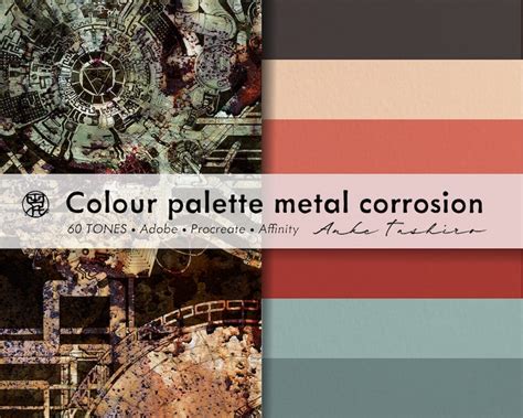 Metal Corrosion Color Palette 60 Tones For Procreate Adobe Affinity
