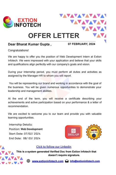 Bharat Kumar Gupta On Linkedin Extion Intership Career Extioninfotech