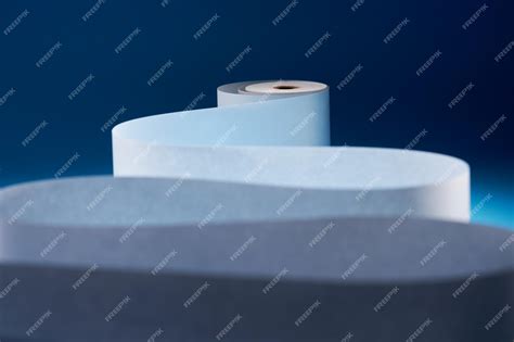 premium photo blank adding machine tape against blue background
