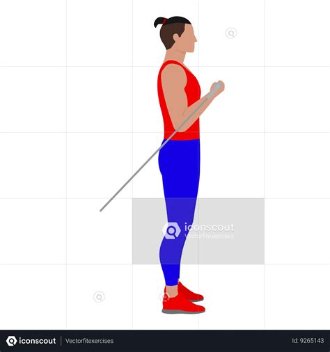 Man Doing Cable Bayesian Bicep Curl Exercise For Arm Animated