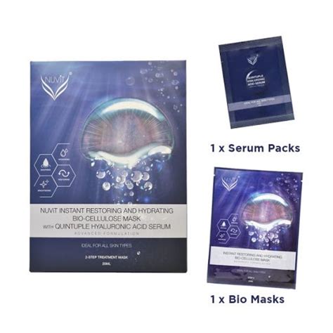 Nuvit Instant Restoring And Hydrating Bio Cellulose Mask 20ml 2 Step