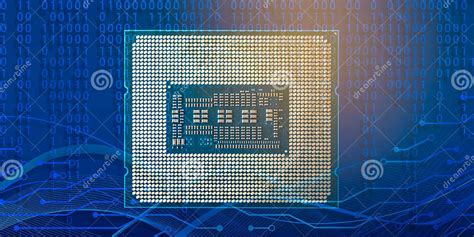 A Microprocessor Chip With Abstract Circuits Symbolising Advanced