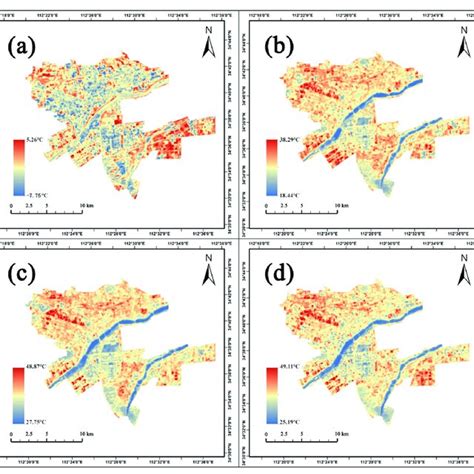 Spatial Distribution Of Land Surface Temperature Lst A Lst In
