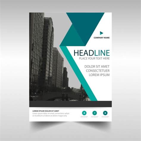 청록색 기하학적 라인이있는 전단지 Eps Uidownload