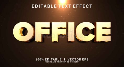 Office 3d Vector Text Effect With Modern Style Design Stock Illustration Illustration Of Title