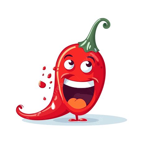 칠리 고추 클립 아트 흰색 배경에 빨간 만화 캐릭터 일러스트 벡터 캐릭터 일러스트 만화 일러스트 벡터 일러스트 Png