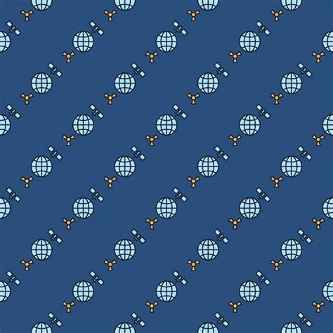 Premium Vector Space Based Nukes With Earth And Satellite Vector Colored Seamless Pattern