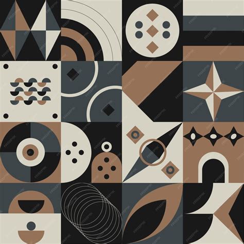 Premium Vector Abstract Geometric Pattern Design In Retro Style Vector Illustration
