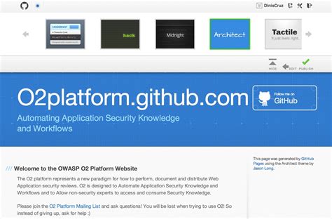 dinis cruz blog creating website using github pages with screenshots of all
