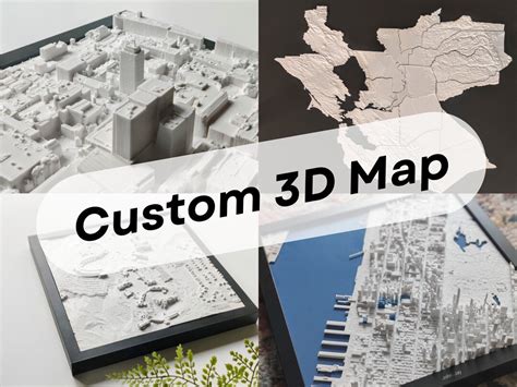 Custom 3d Map Any Location Custom Style Custom Size Etsy