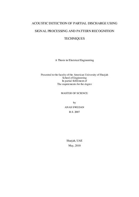 Pdf Acoustic Detection Of Partial Discharge Using Signal Processing And Pattern Recognition