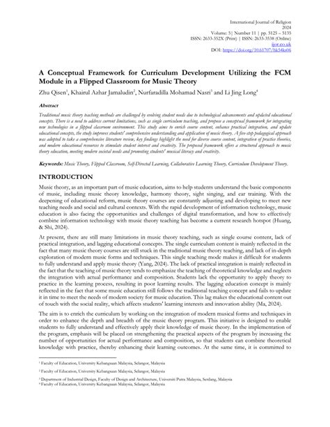 Pdf A Conceptual Framework For Curriculum Development Utilizing The Fcm Module In A Flipped