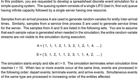 Solved Construct An Event History Table For This Chegg Com