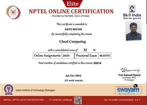 anto nigvin on linkedin nptel cloudcomputing certification