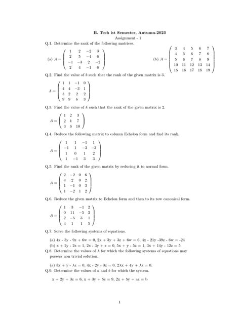 assignment pdf eigenvalues and eigenvectors algebra