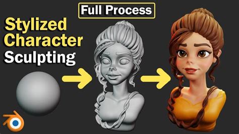 How To Sculpt A Stylized Character Head In Blender Full Process Blender Sculpting Tutorial