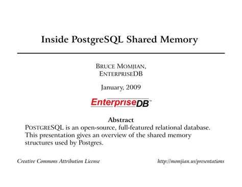 Inside Postgresql Shared Memory Ppt