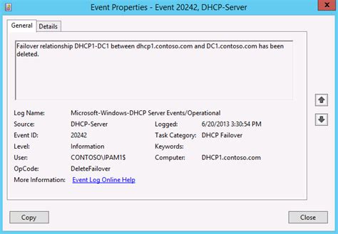 Dhcp Failover Events In Windows Server Microsoft Learn