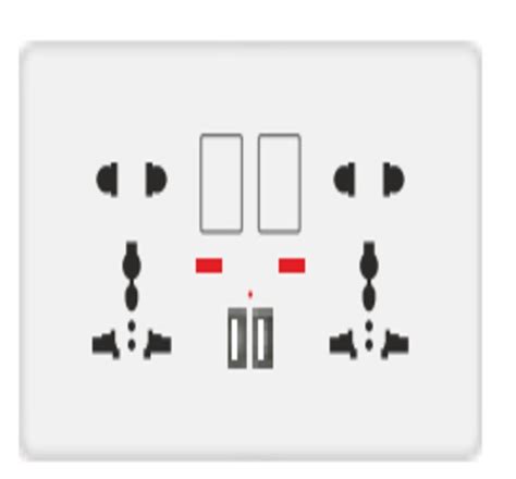 Buy Gm Modular Twin 5 Pin Switched Mf Socket With Neon 2usb Goswitchgear