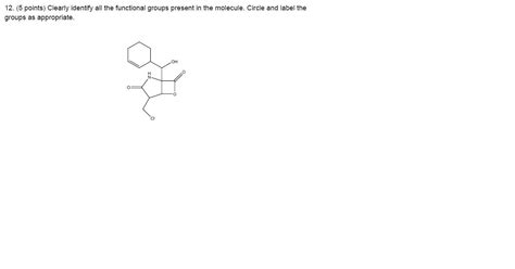 Solved Clearly Identify All The Functional Groups Present In Chegg
