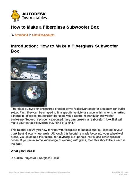 How To Make A Fiberglass Subwoofer Box 19 Steps With Pictures