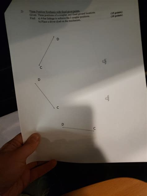 Solved 2 Three Position Synthesis With Fixed Pivot Points