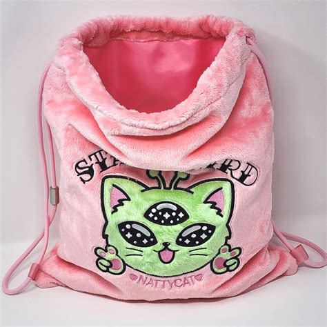 Plushie Alien Kitty Drawstring Bag Nattycat