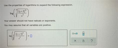 Solved Use The Properties Of Logarithms To Expand The Chegg