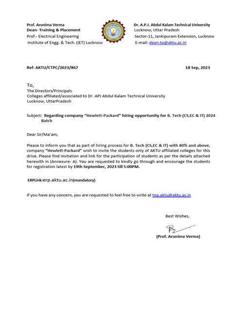 aktu job notification pdf computing information technology