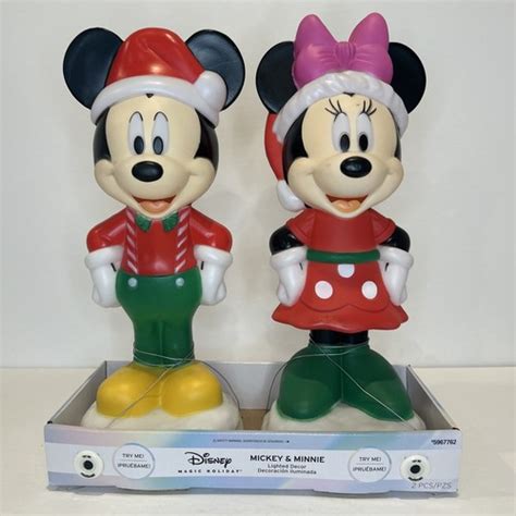 Disney Minnie Mickey Mouse Blow Mold Lighted Yard Decor Christmas 15