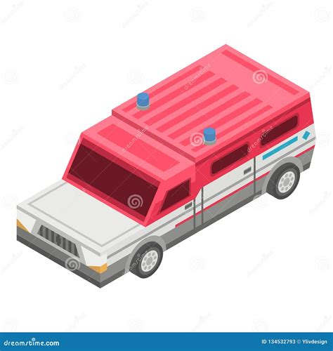 Rescue Truck Car Icon Isometric Style Stock Vector Illustration Of