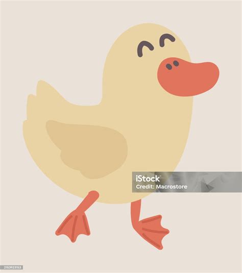 평면 디자인의 행복한 노란색 작은 오리 새끼 귀여운 아기 오리와 함께 가금류 농장 벡터 일러스트 레이 션이 분리되어 있습니다 가금류에 대한 스톡 벡터 아트 및 기타 이미지