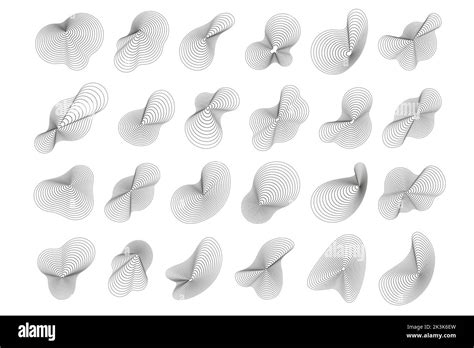 Abstract Topography Circles Organic Texture Shapes Vector Outline