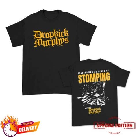 Dropkick Murphys Store Merch 30 Years Of Stomping Nazis T Shirt Black