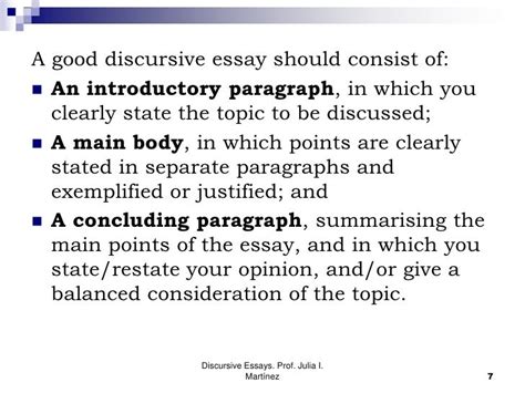 Structure Of Discursive Essay
