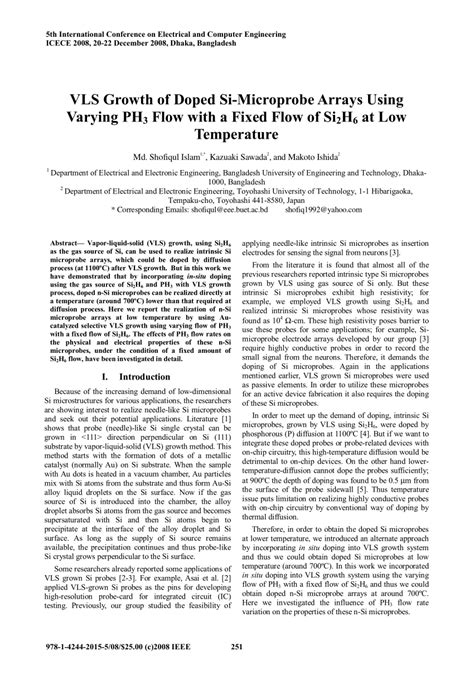 Pdf Vls Growth Of Doped Si Microprobe Arrays Using Varying Ph3 Flow With A Fixed Flow Of Si2h6