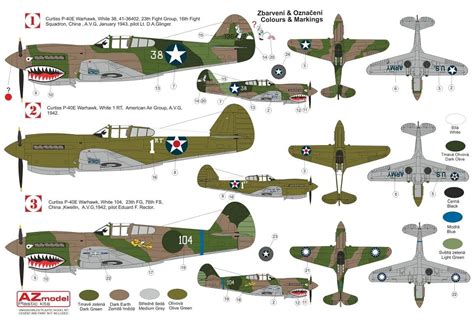 Az Model Az7696 P 40e Warhawk Avg 1 72 Scale Model