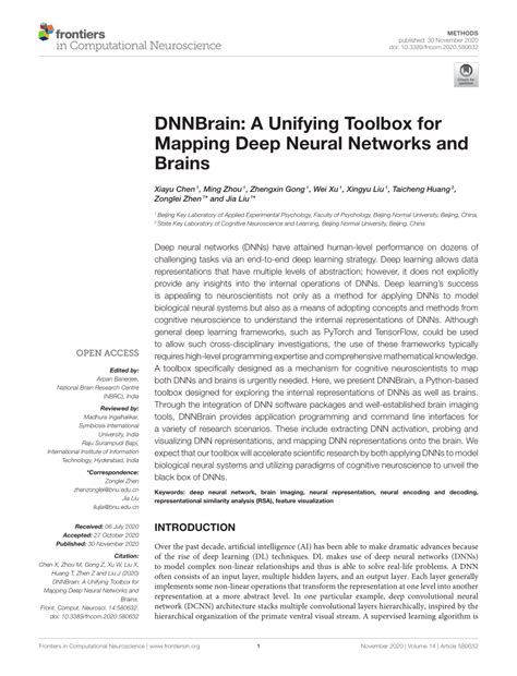 Pdf Dnnbrain A Unifying Toolbox For Mapping Deep Neural Networks And Brains