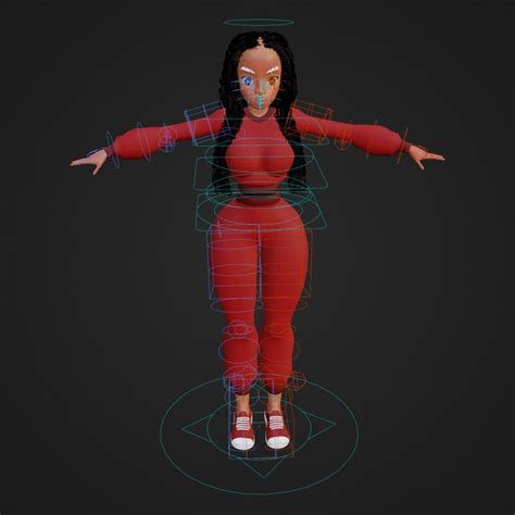3d Cartoon Girl Rigged Model Turbosquid 2030801